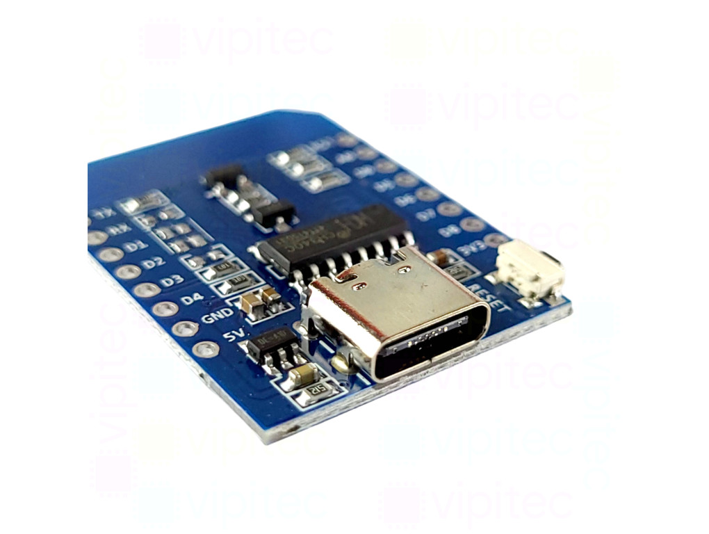 D1 Mini Entwicklungsboard, ESP8266, CH340, USB-C | vipitec - Elektronik, die uns voranbringt.